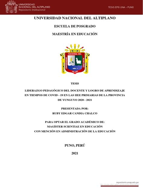 Ruby Edgar Candia Chalco Pdf Método De Enseñanza Liderazgo
