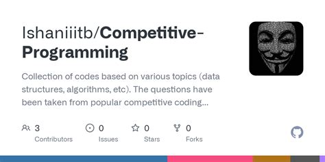 Github Ishaniiitb Competitive Programming Collection Of Codes Based On Various Topics Data