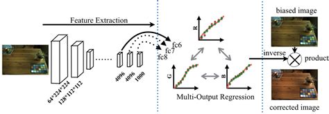 the proposed color constancy method consists of cnn feature extraction