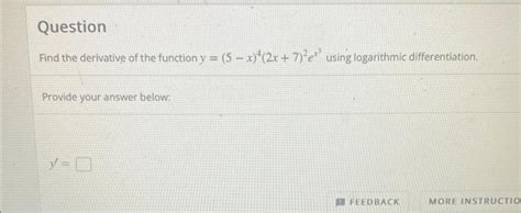 Solved Find The Derivative Of The Function
