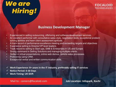 Business Development Manager Focaloid Technologies
