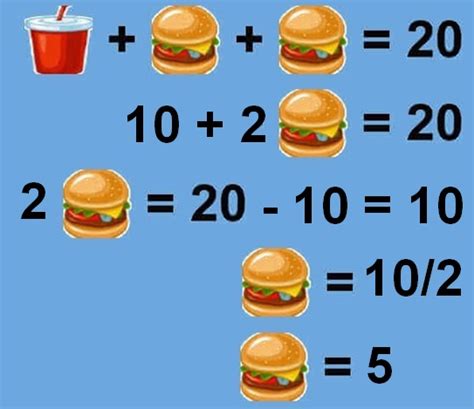 Math Riddles With Answers: Can You Find The Value of Burger, Fries, Coke in 20 Seconds?