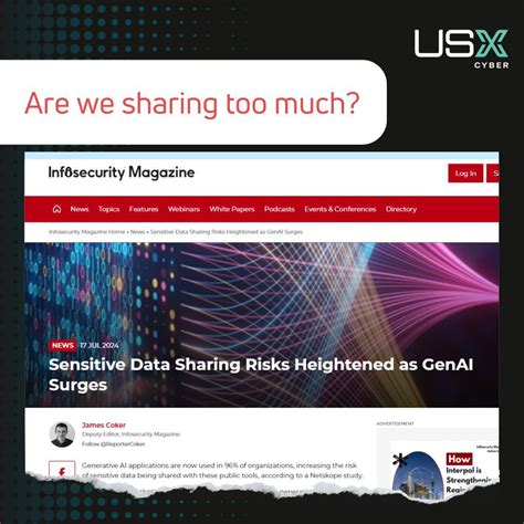 Usx Cyber On Linkedin Cybersecurity Dataprotection Generativeai Infosec Technews Ai…