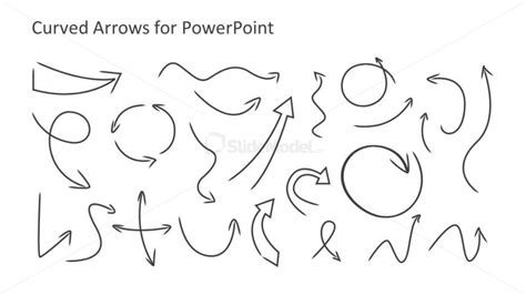 Arrow Curved Shapes PowerPoint SlideModel