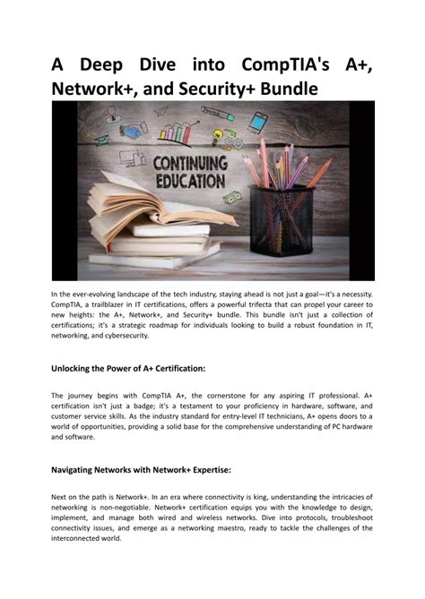 Ppt A Deep Dive Into Comptias A Network And Security Bundle Docx Powerpoint Presentation