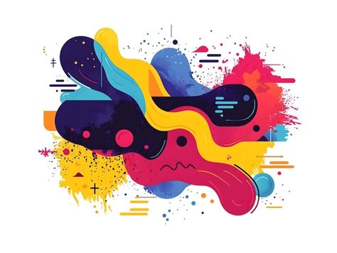 Vibrant Flat Vector Illustration Of Abstract Shapes In Festive Colors Capturing The Spirit Of