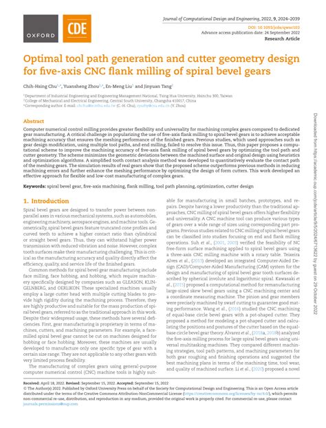 Pdf Optimal Tool Path Generation And Cutter Geometry Design For 5 Axis Cnc Flank Milling Of