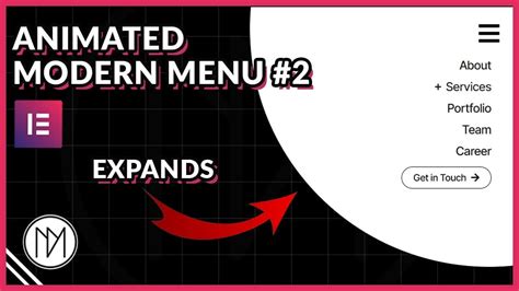 Animated Modern Menu 2 Elementor And Gsap Tutorial Template Available