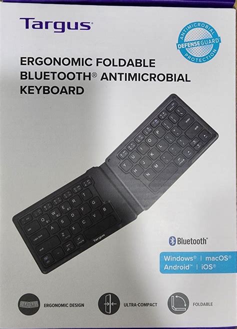 Targus Ergonomic Foldable Bluetooth Antimicrobial Keyboard Computers Tech Parts