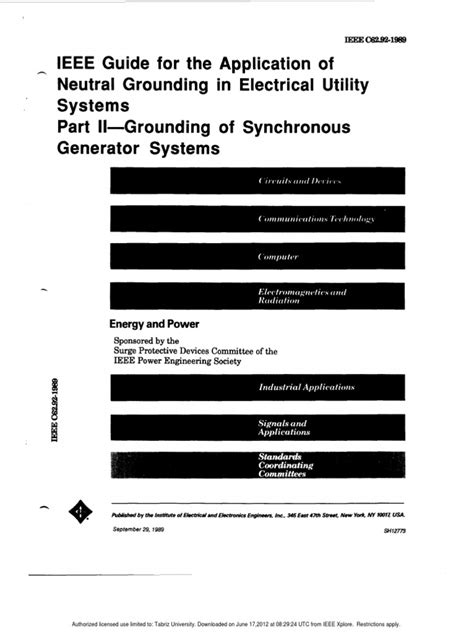 2 Ieee Guide For The Application Of Neutral Part Ii Grounding Of Synchronous Generator Systems