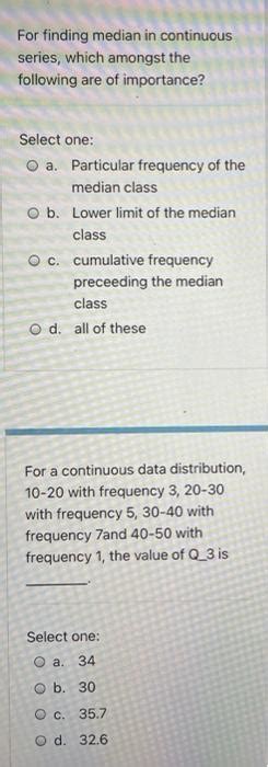 solved for finding median in continuous series which