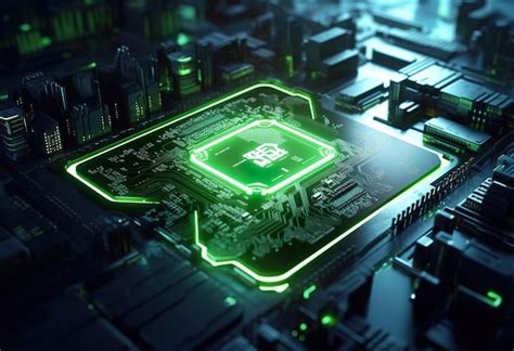 Premium AI Image Environmental Energy Technology Processor Concept