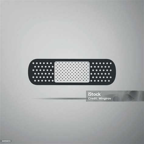 의료 붕대 석고 아이콘 회색 배경에 고립입니다 평면 디자인입니다 벡터 일러스트 레이 션 1에 대한 스톡 벡터 아트 및 기타 이미지 1 가리기 건강관리와 의술 Istock