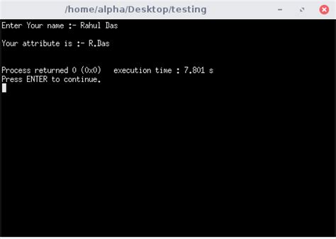 Print Name In A Pattern Name As Abbreviation C Program