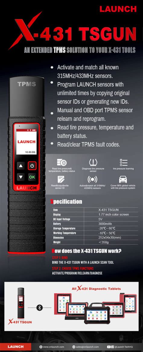 LAUNCH X 431 TSGUN TPMS WAND TSGUN PRO LAUNCH Diagnostics Distributor ZA