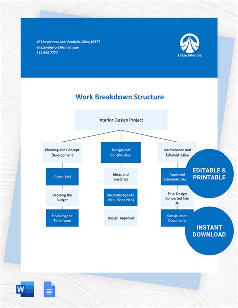 IT Project Work Breakdown Structure Template Download In Word Google Docs Template Net