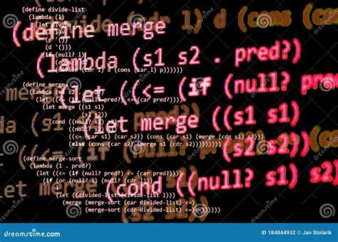 Functional Programming Code Declarative Paradigm Red Color Stock