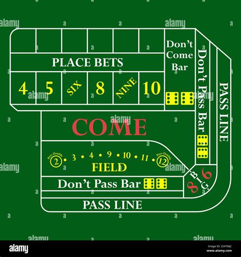 Craps Table Icon Over Green Background Vector Illustration Stock Craps Table Icon Over Green Background Vector Illustration Stock