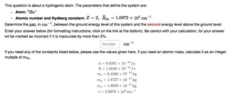 Solved 1 This Question Is About A Hydrogenic Atom The