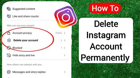 How To Delete Instagram Account Permanently Instagram Account Delete YouTube