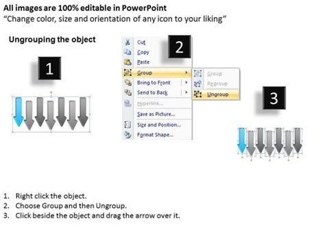 7 Stages Parallel Arrow Program Instructions Plans Powerpoint Templates