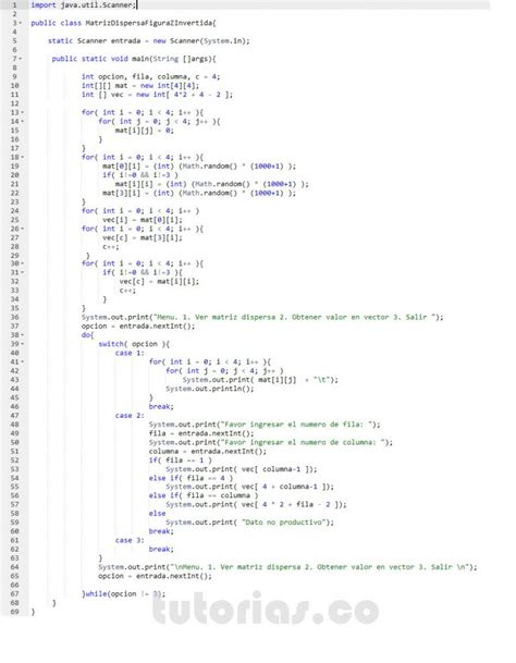 Arrays Java Matriz Dispersa Figura Z Invertida En Vector