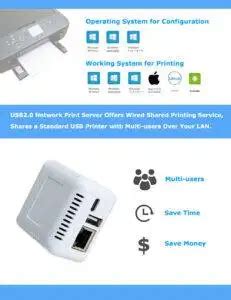 Mini Network USB Print Server Loyalty Secu