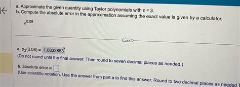 Answered A Approximate The Given Quantity Using… Bartleby
