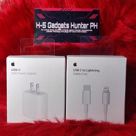 W USB C Power Adapter And USB C To Lightning Cable M Mobile Phones Gadgets Mobile