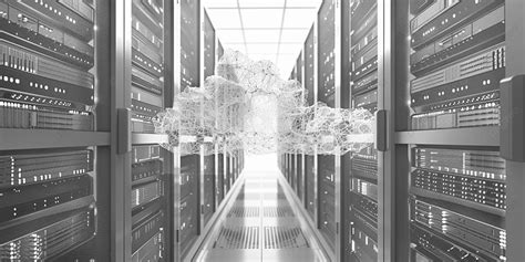 A Cloud Storage Symbol Amidst Servers In Server Room Illustrating The