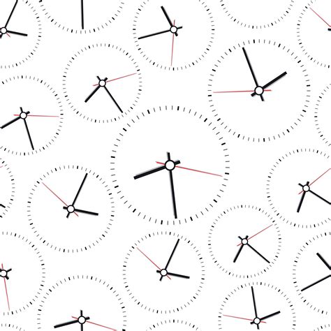 Clock Seamless Pattern Background Business Flat Vector Illustration Office Clock Symbol