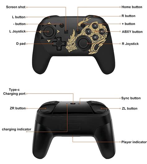 Switch Pro Controller Enhanced Wireless Controller With Dual Vibration Adjustable Turbo Wake