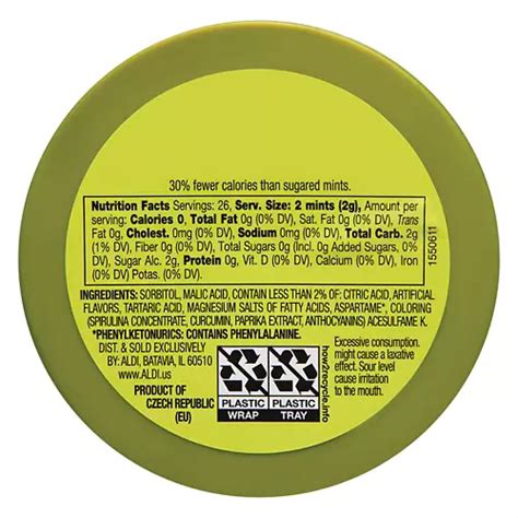 Excitemint Sugar Free Yellow Sour Mints 15 Oz