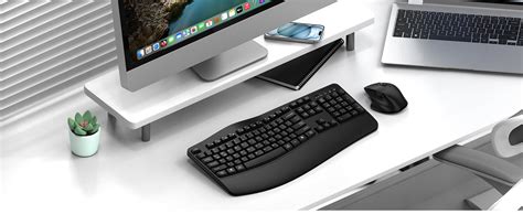 Wireless Keyboard And Mouse Combo 2 4g Full Size Wave Keys Ergonomic Keyboard With