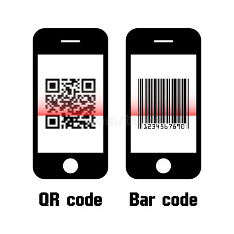 Smartphone Scan Qr Code And Bar Code Flat Design Stock Vector Illustration Of Data Scanner
