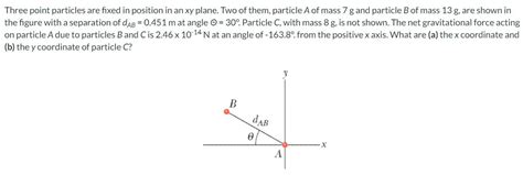 solved three point particles are fixed in position in an xy