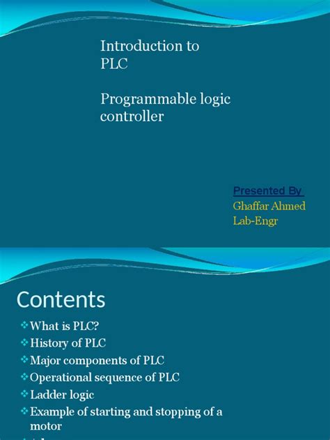 introduction to plc programmable logic controller presented by pdf