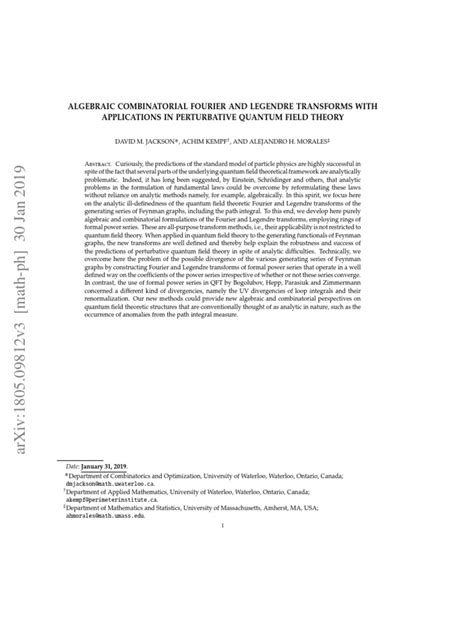 algebraic combinatorial fourier and legendre transforms with