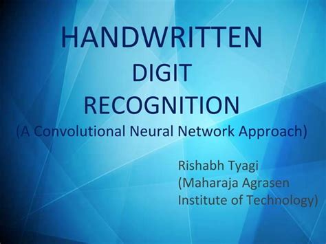 Handwritten Digit Recognitionconvolutional Neural Network Ppt Pptx