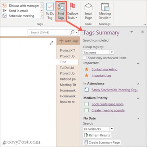 How To Add Create And Find Tags In Microsoft OneNote