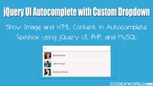 JQuery UI Autocomplete With Images And Custom HTML In PHP CodexWorld