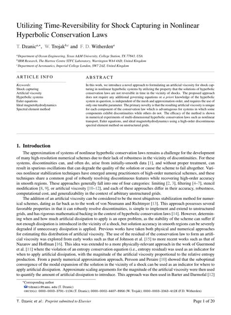 pdf utilizing time reversibility for shock capturing in nonlinear
