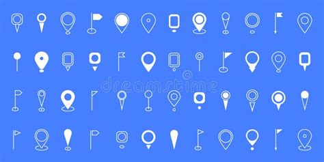 Set White Location Pin Icon Map Pin Place Marker Destination Symbol Location Icon Modern Map