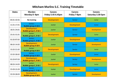 Training Time Table Sample At Layla Helms Blog