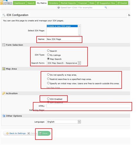 Matrix Broker Idx Configuration