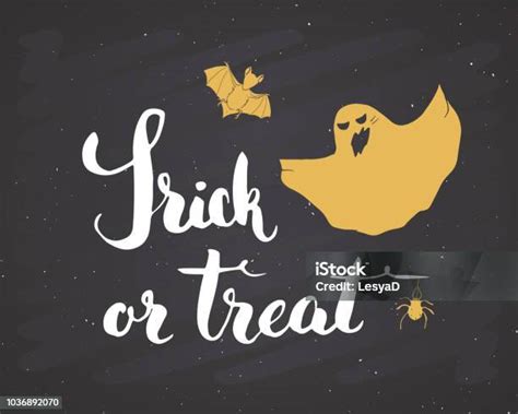 할로윈 인사말 카드입니다 서 예 문자 서명 하 고 손으로 그려진된 요소 파티 초대장 또는 공휴일 배너 디자인 벡터 일러스트 레이 션 10월에 대한 스톡 벡터 아트 및 기타