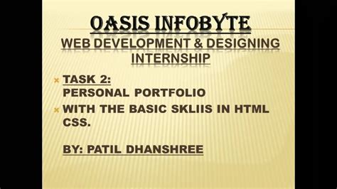 D Patil On Linkedin Task2 Oasisinfobyte Intern2022 Html Css