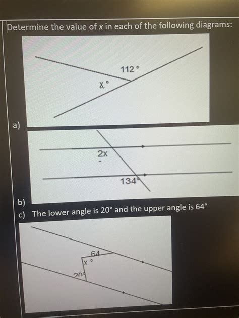 Solved Determine The Value Of X In Each Of The Following Chegg