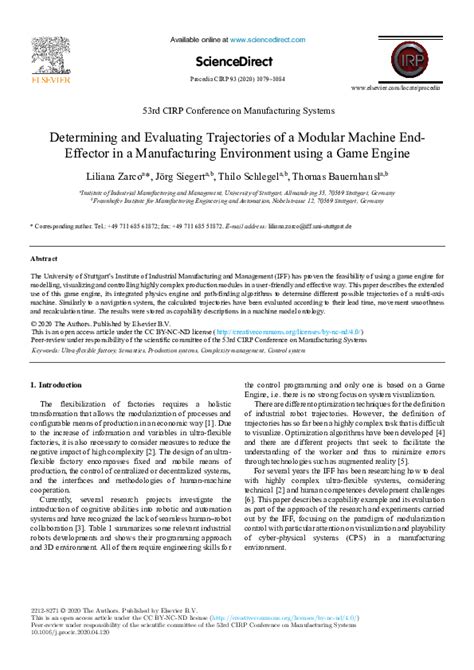 Pdf Determining And Evaluating Trajectories Of A Modular Machine End Effector In A