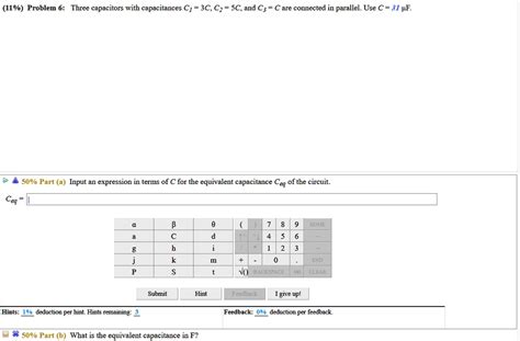 problem 6 three capacitors with capacitances c1 3c c2 5c and c3